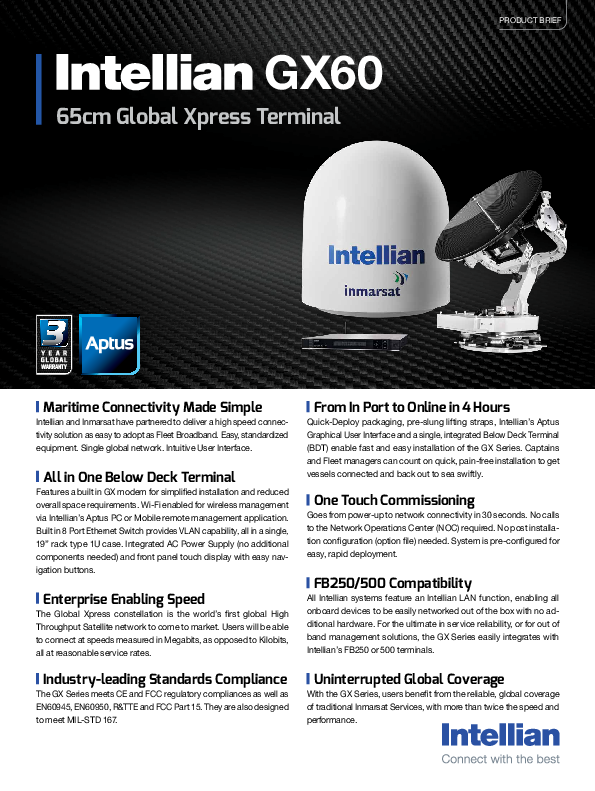Intellian GX60 Datasheet • Apollo Satellite